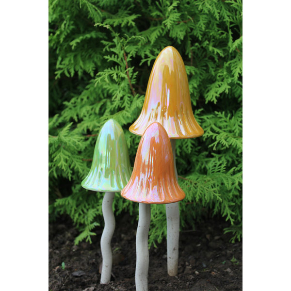 Caya Ceramic Garden Toadstools | Wayfair.co.uk